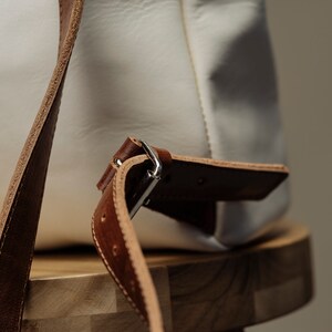 White Leather Backpack White Leather Rucksack Handmade - Etsy