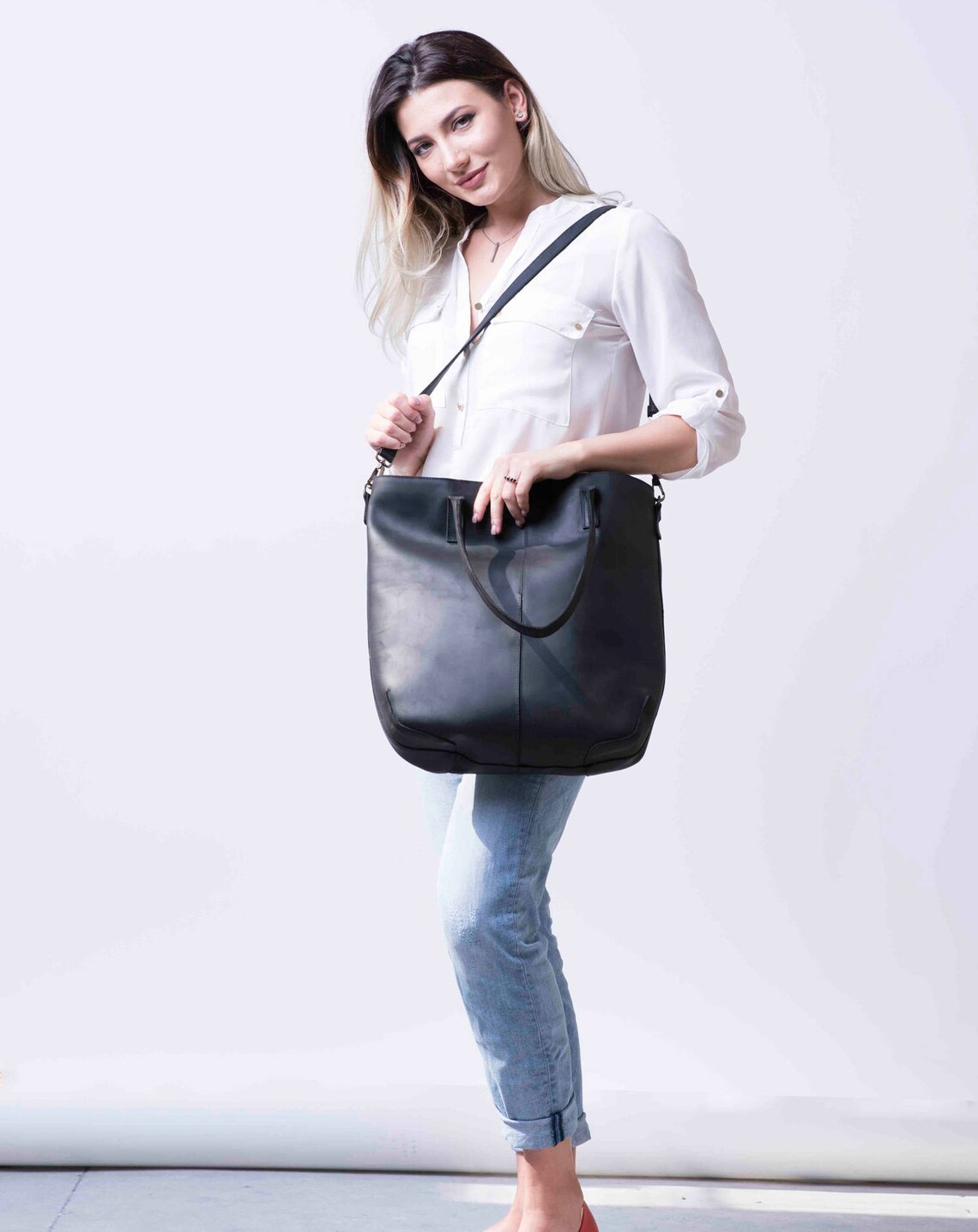 Black Leather Handbag Black Handbag for Women Leather | Etsy