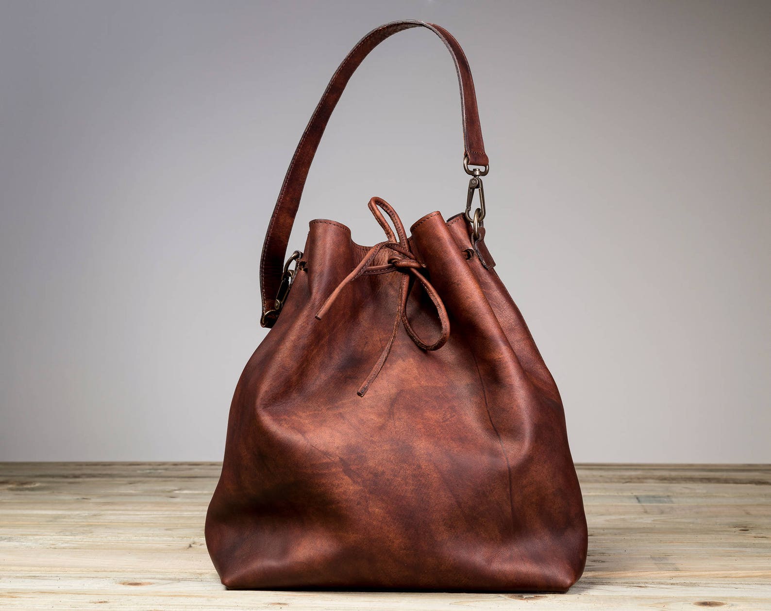 Leather Bucket Bag Brown Leather Bucket Bag Brown Bucket - Etsy