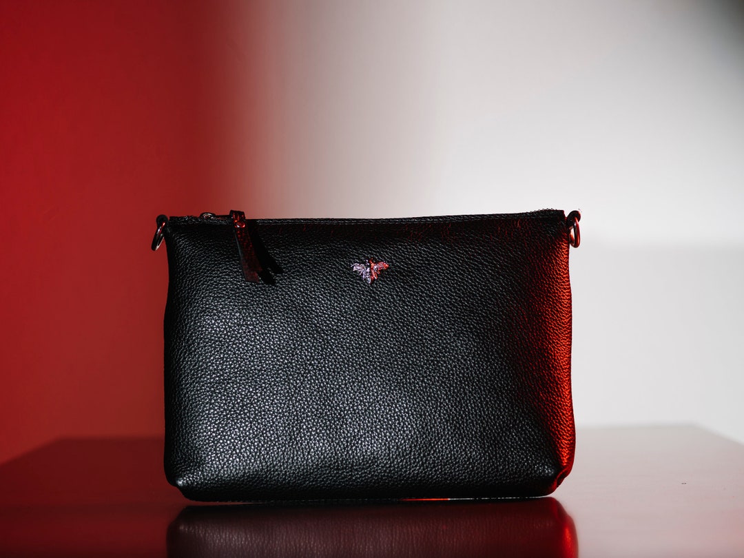 Simple Leather Bag, Minimalist Leather Purse, Black Small Bag, Leather ...