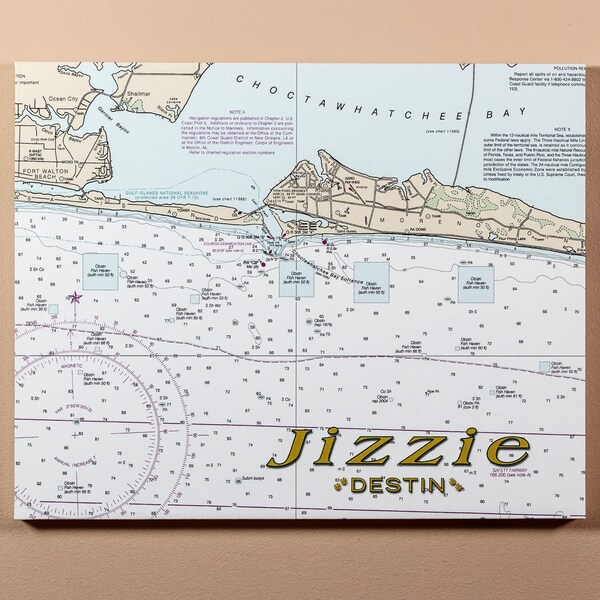 Custom Nautical Chart Canvas - Etsy