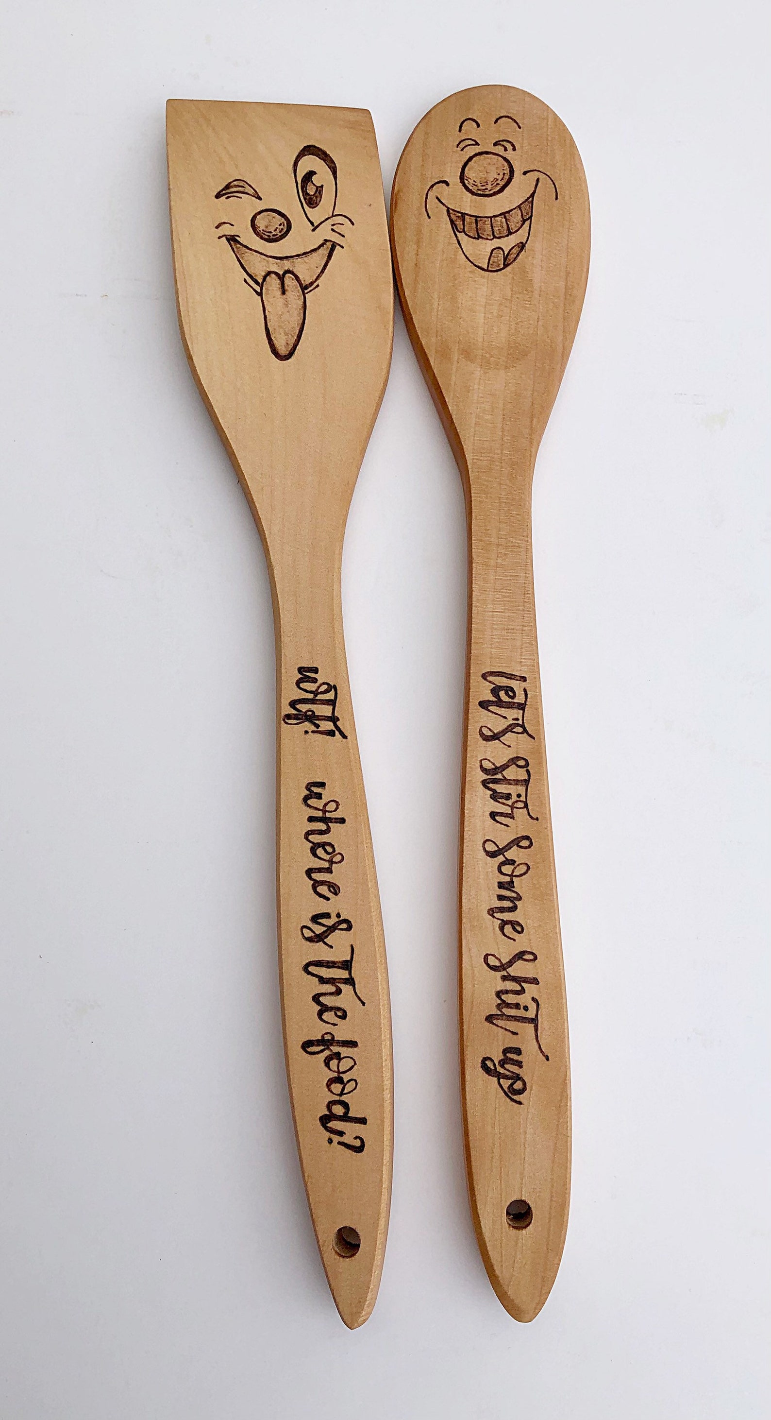 Wooden Spoons/funny Designs /personalized/pyrographed Utensils/hand ...