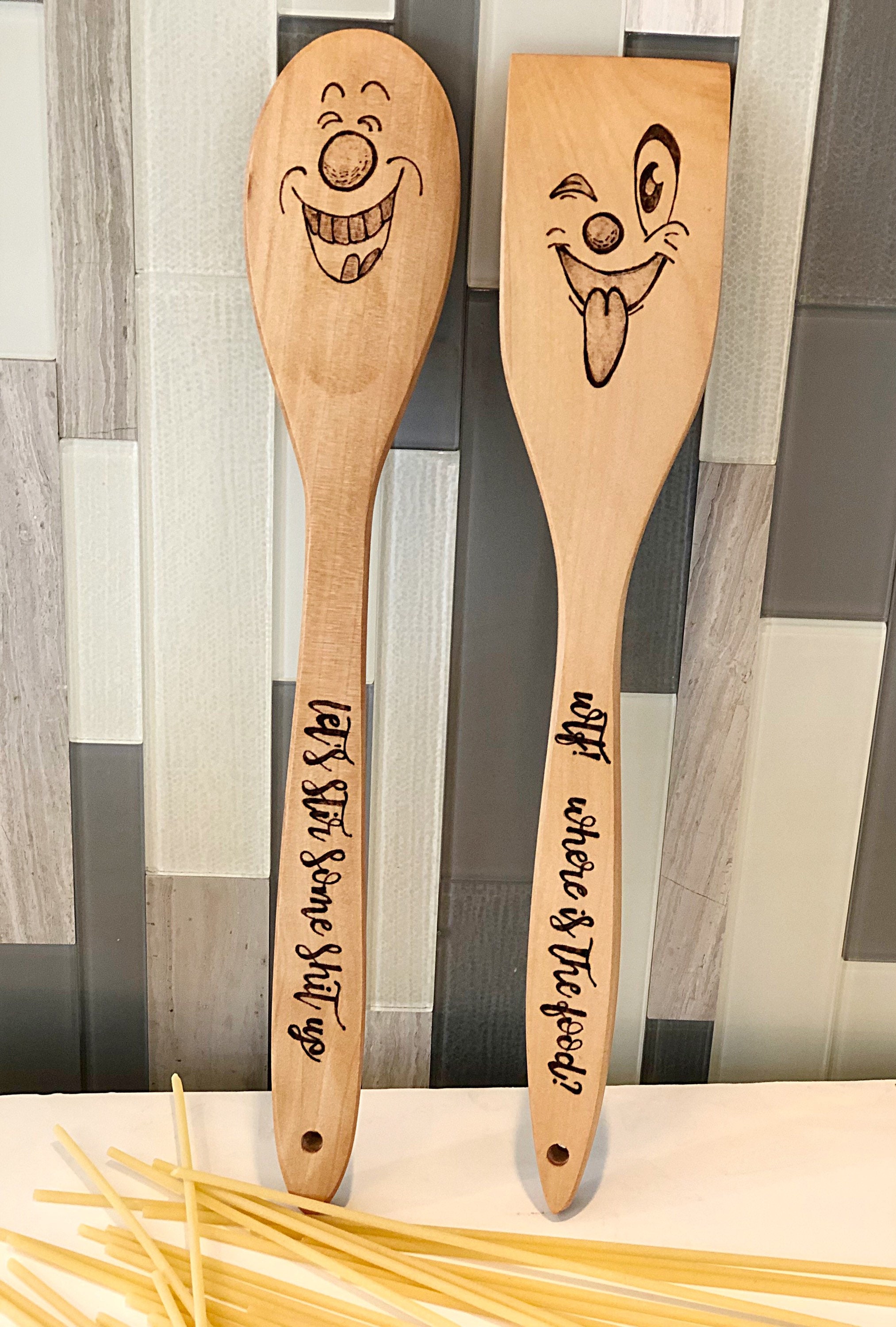 Wooden Spoons/funny Designs /personalized/pyrographed Utensils/hand ...
