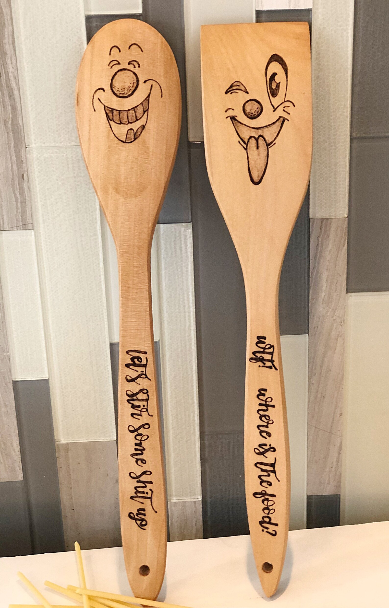 Wooden Spoons/funny Designs /personalized/pyrographed Utensils/hand ...