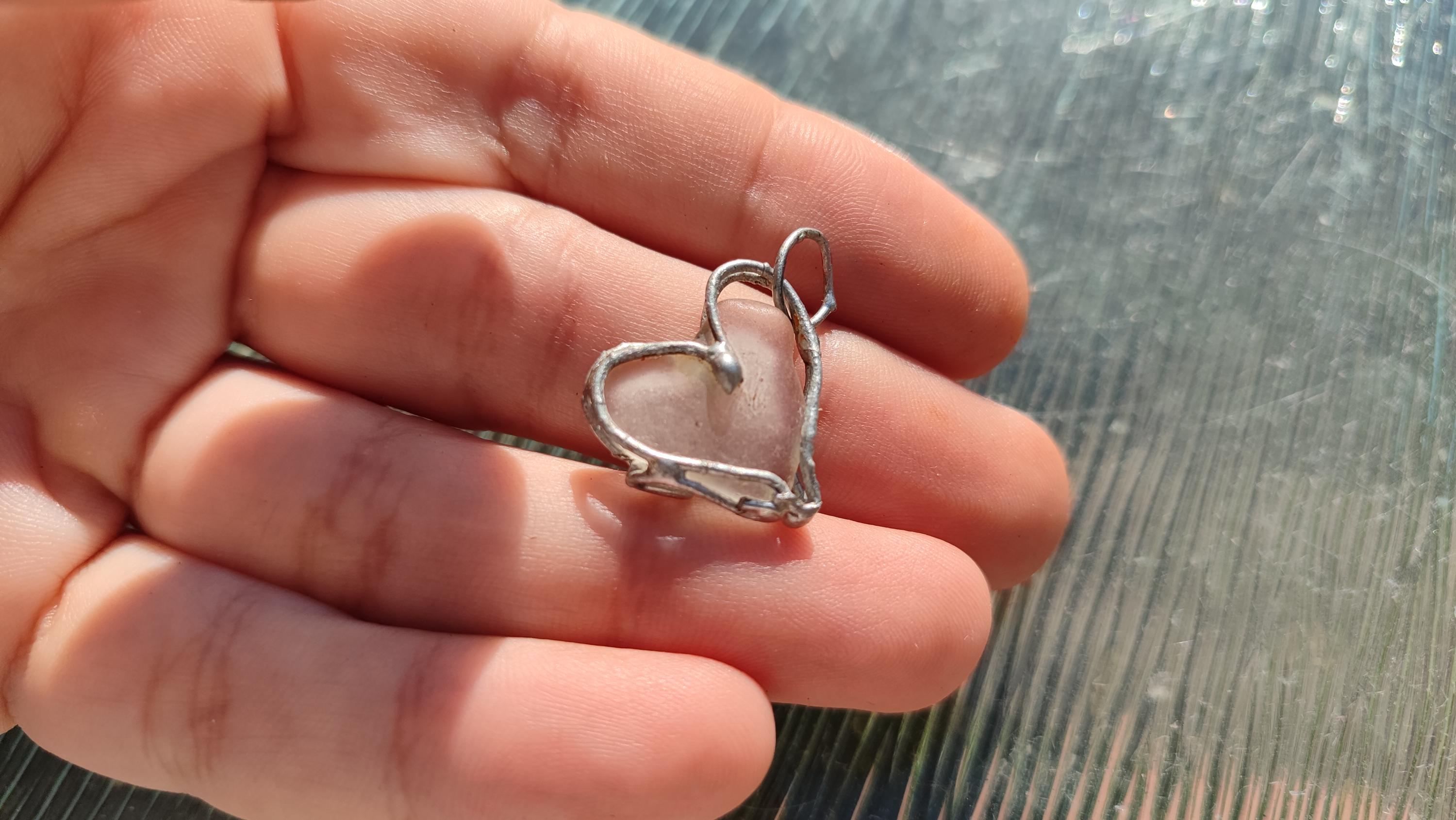 Sea Glass Heart Charm, Small Unique Necklace or Bracelet Pendant - Etsy