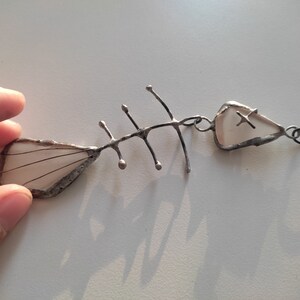 Seaglass Fish Skeleton / Bone Necklace, Statement Upcycled Jewelry ...