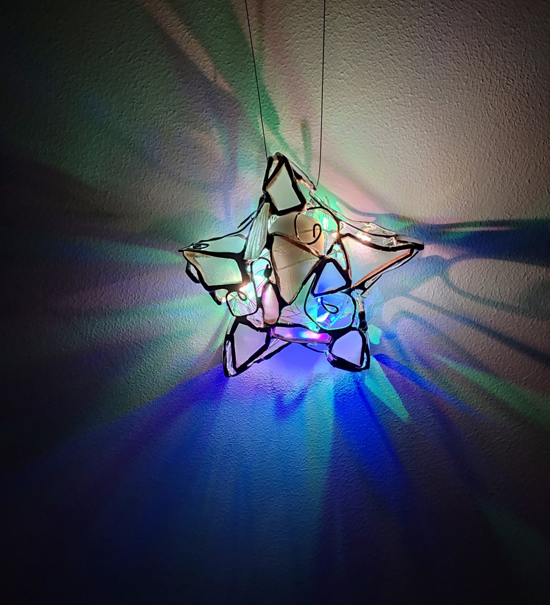 Star Night Light, Christmas Tree Topper Ornament, Sea Stained Glass Art ...