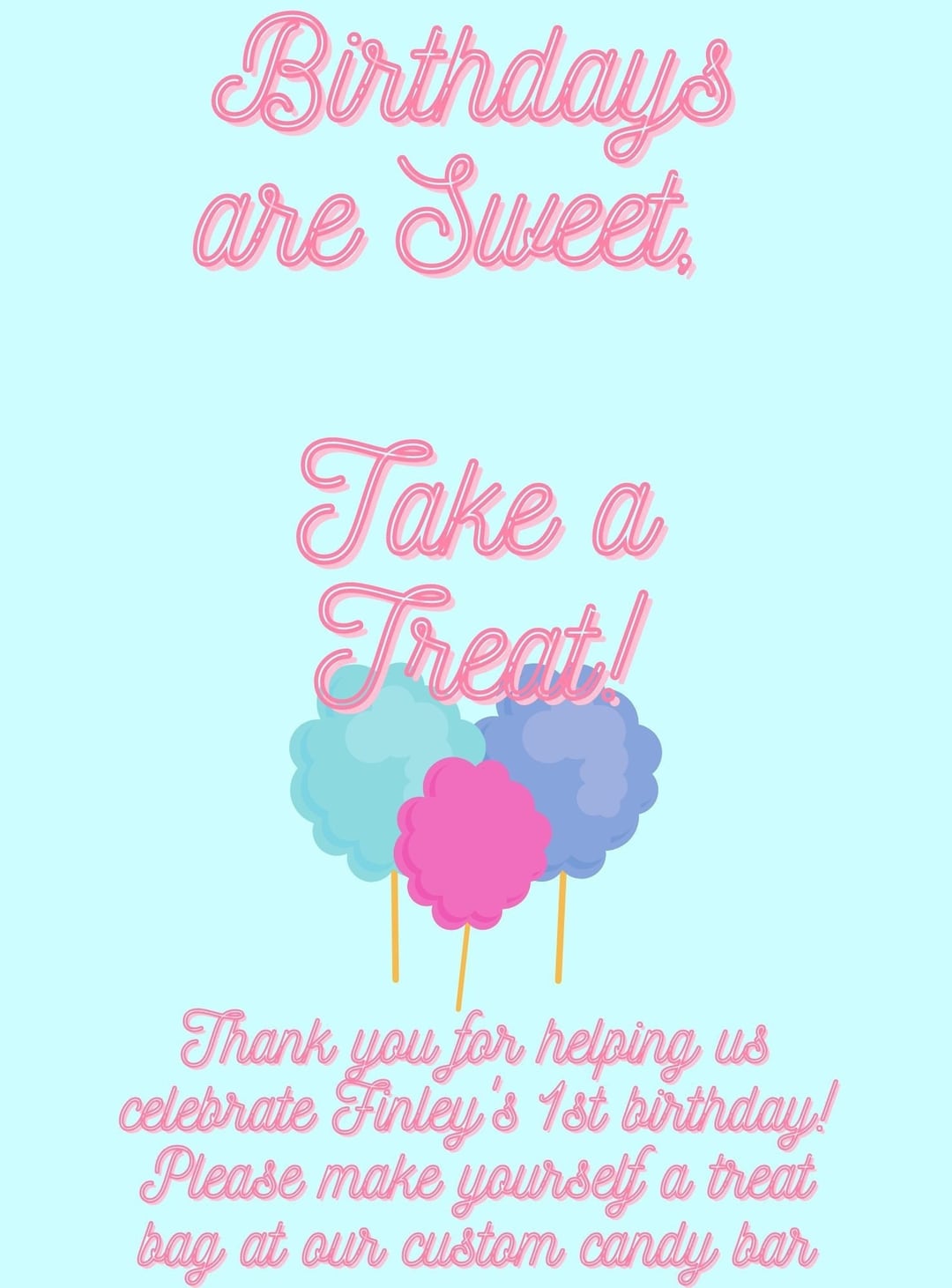 Birthdays Are Sweet, Take A Treat! Customized Treat Table Printable - Etsy
