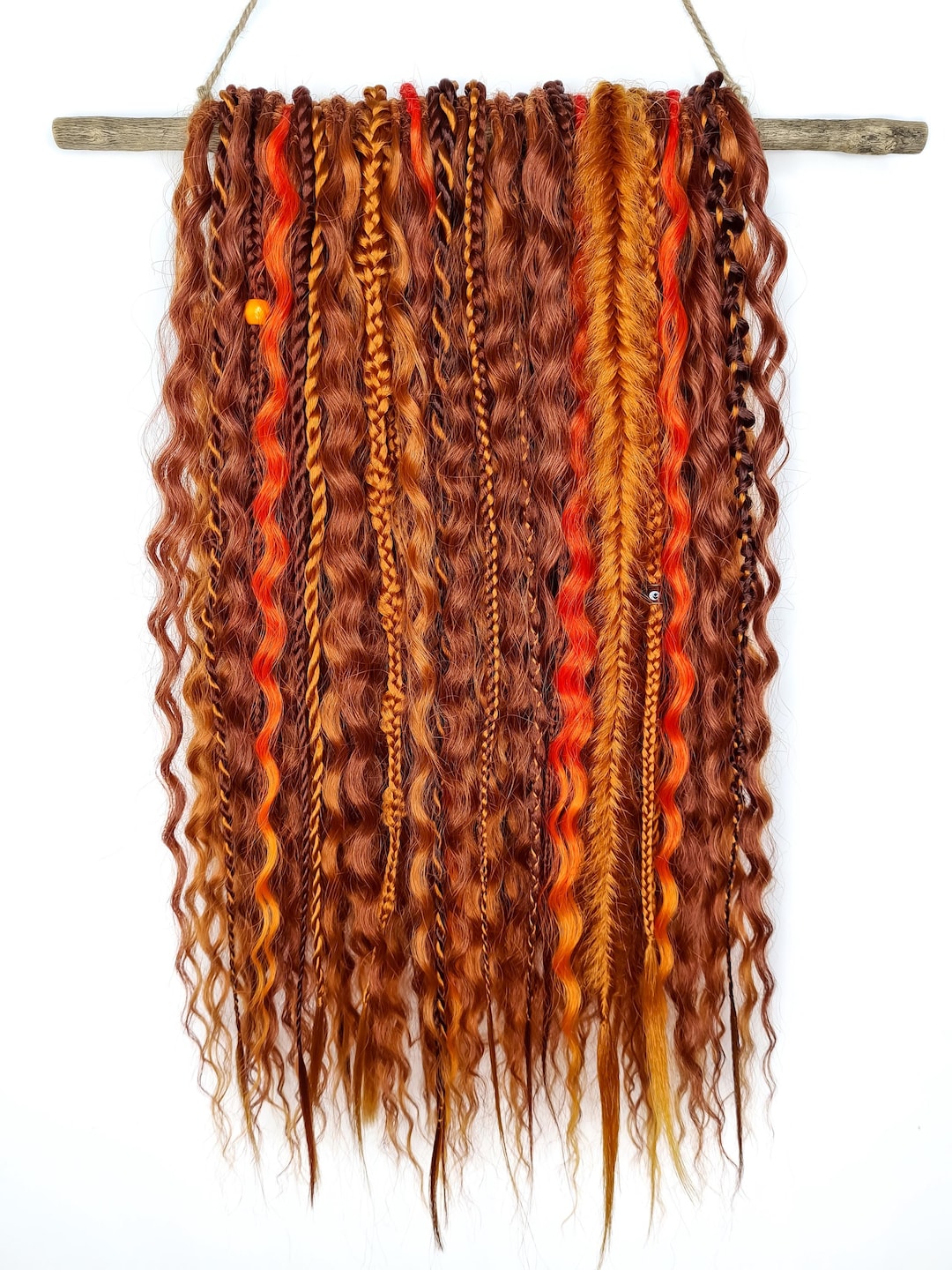 Bronze Ginger Set of Dreadlocks With Loose Curly Ends, With the ...
