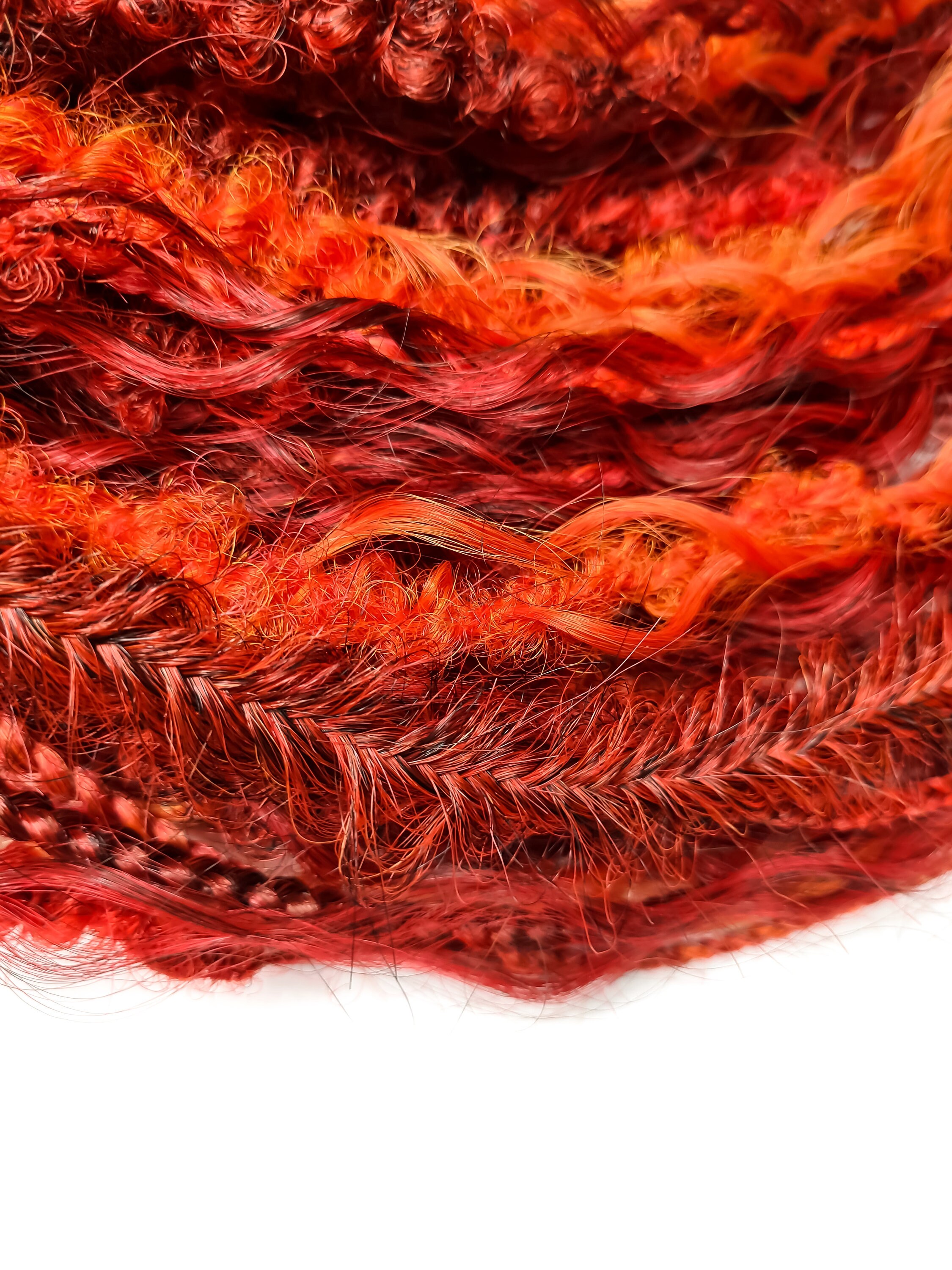 Mix of Red Curly Dreadlocks and Braids With Bright Accents/ Extra ...