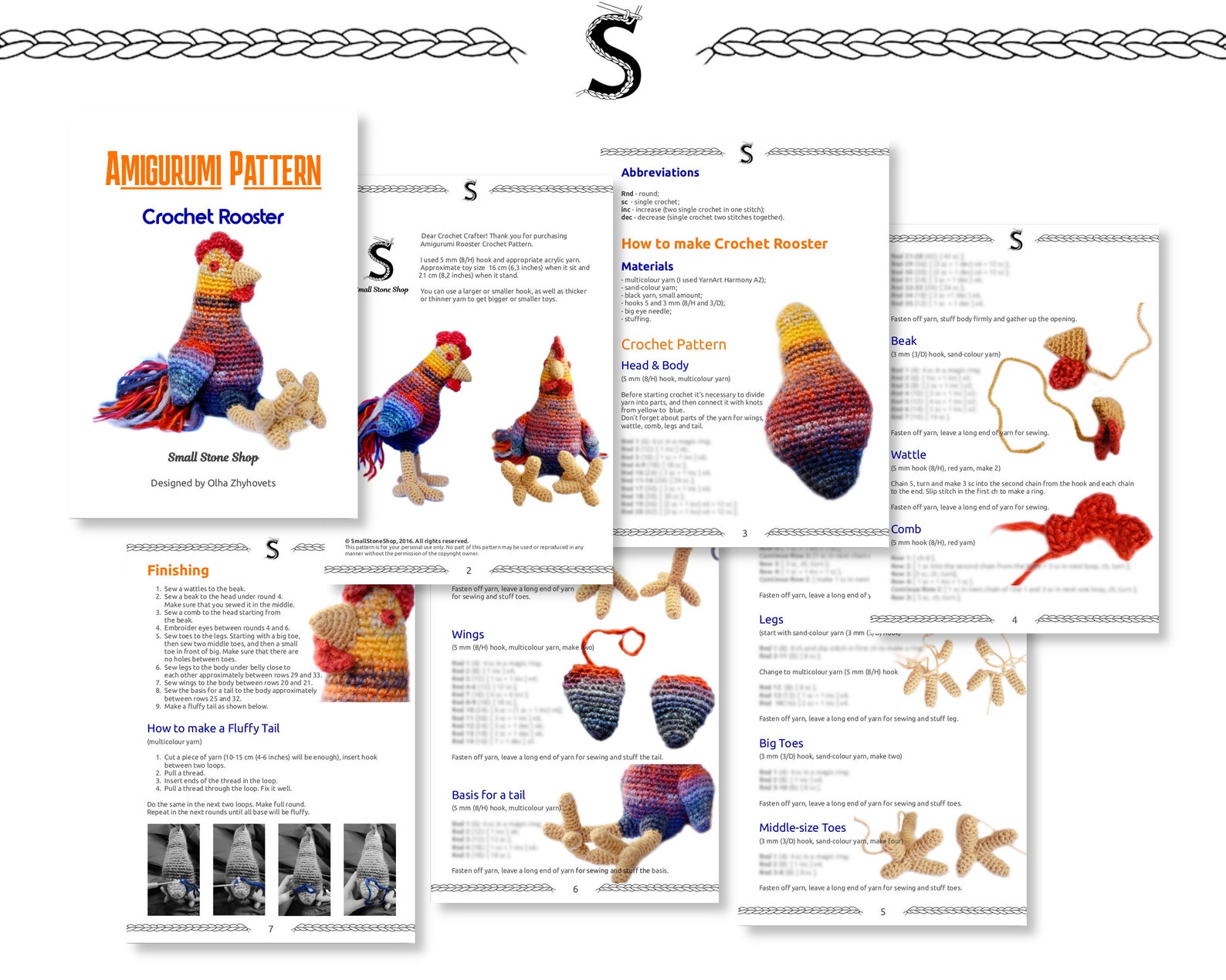 Amigurumi Rooster Crochet Pattern PDF Crochet Rooster - Etsy