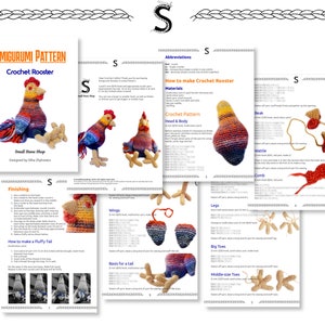 Amigurumi Rooster Crochet Pattern PDF | Crochet Rooster Pattern ...