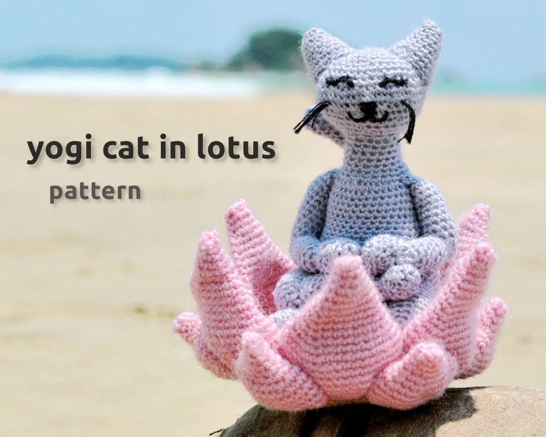 Crochet Cat Pattern: Yogi Cat in the Lotus | Amigurumi Cat Crochet ...