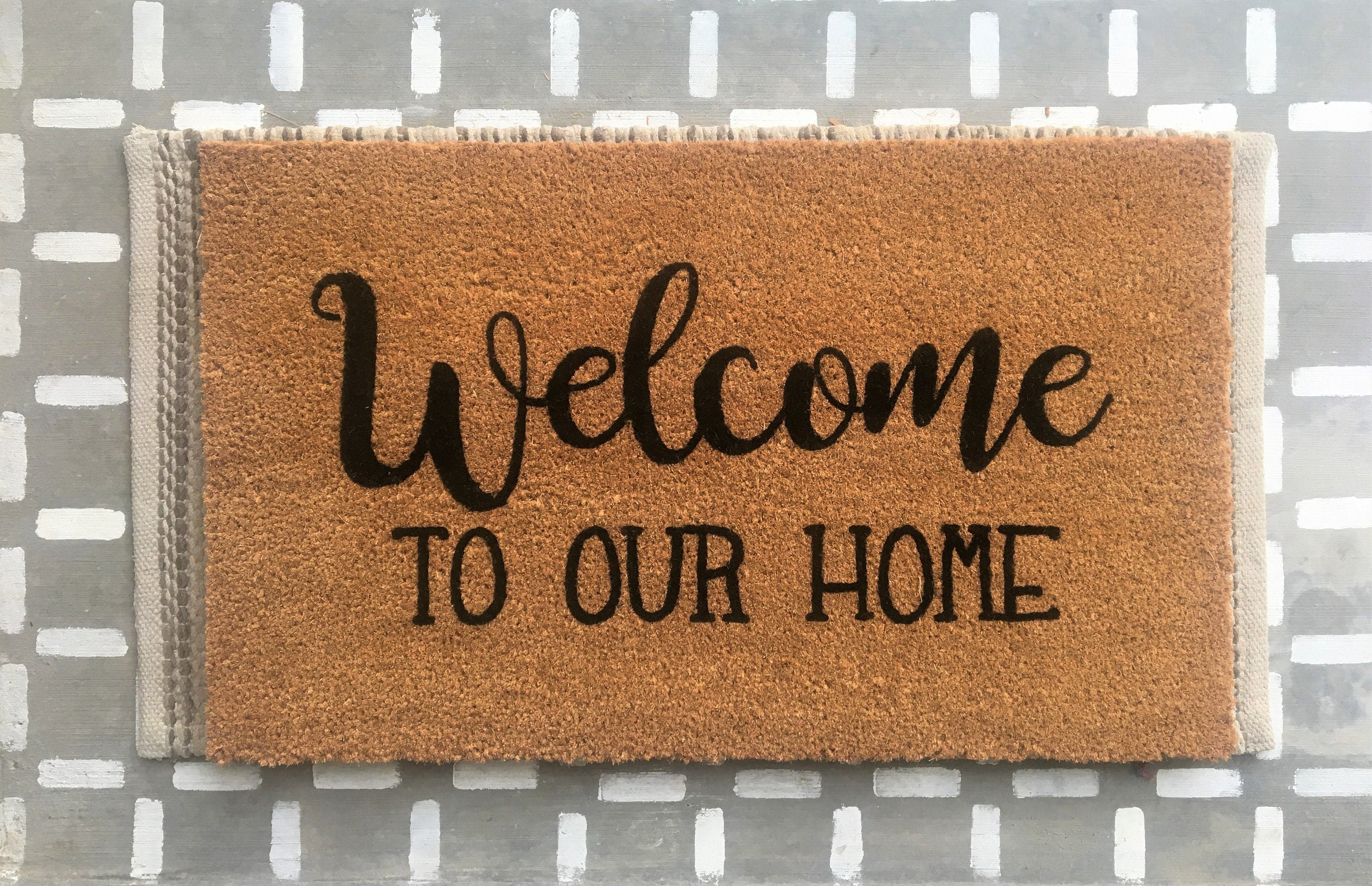 Welcome Doormat Rug Porch Decor Personalized Rug Front | Etsy