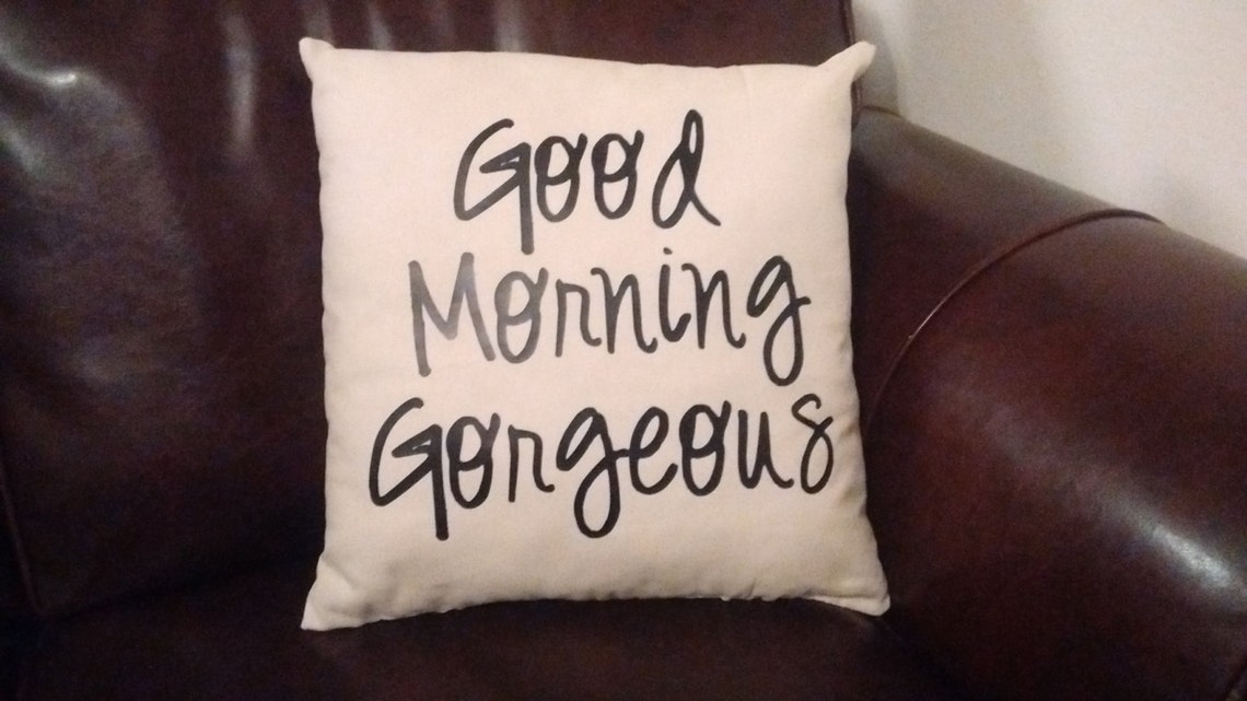 Bedroom Pillows: Good Morning Gorgeous Hello There Handsome - Etsy