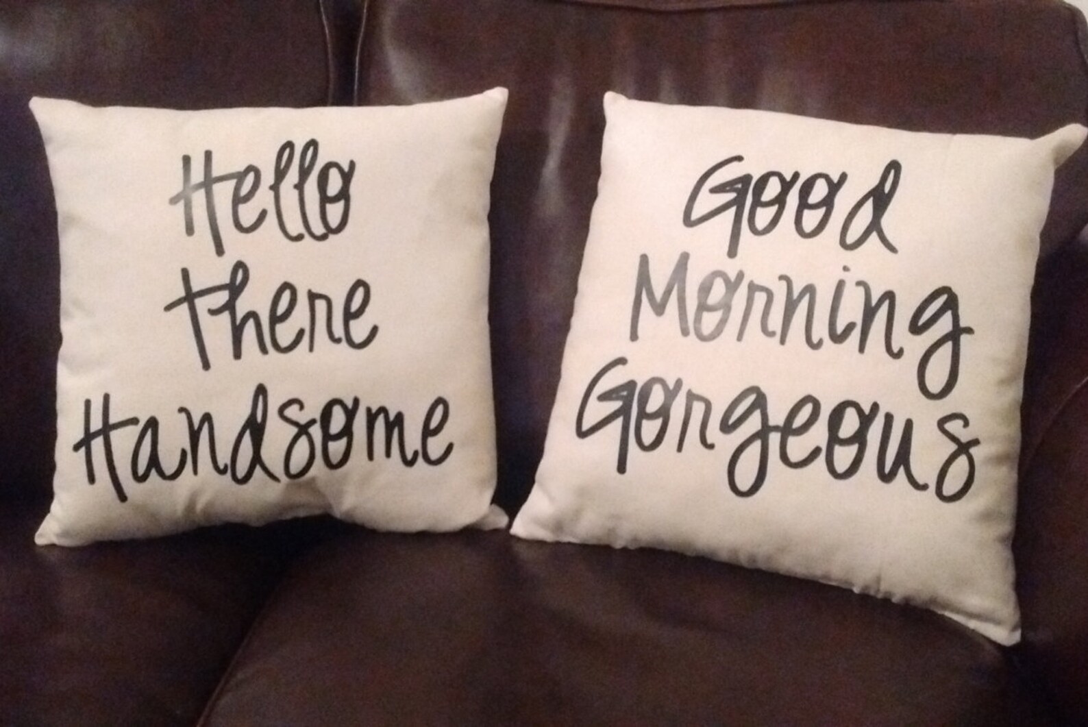 Bedroom Pillows: Good Morning Gorgeous Hello There Handsome - Etsy