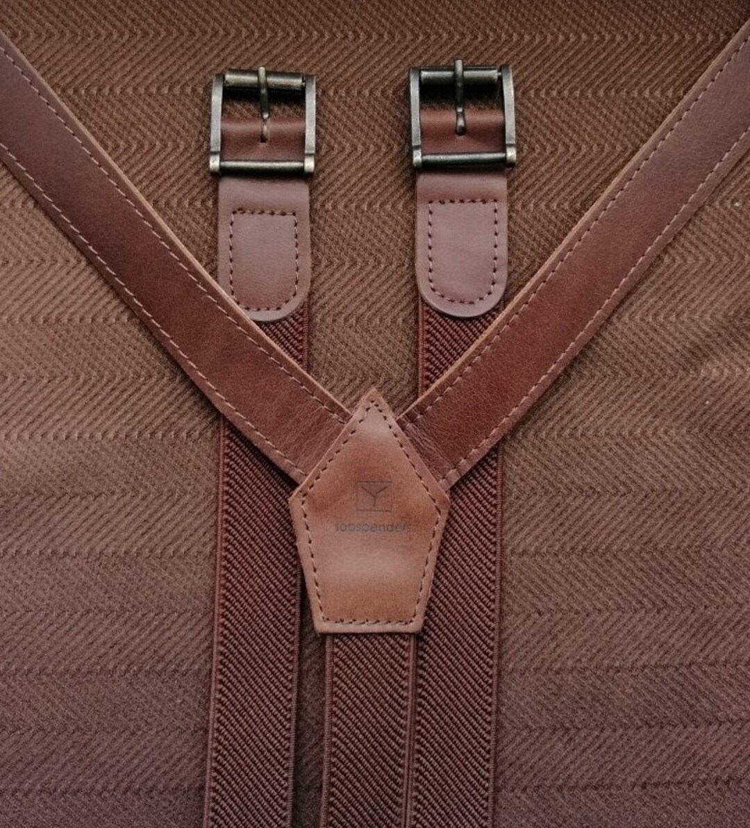 Genuine Leather Suspenders With Rubber, Wedding Suspenders,brown ...