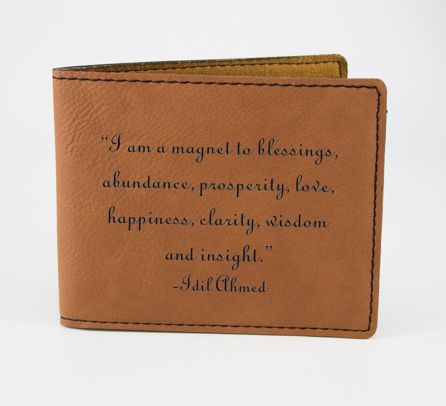 Idil Ahmed Quote Laser Engraved Motivational Wallet Faux - Etsy