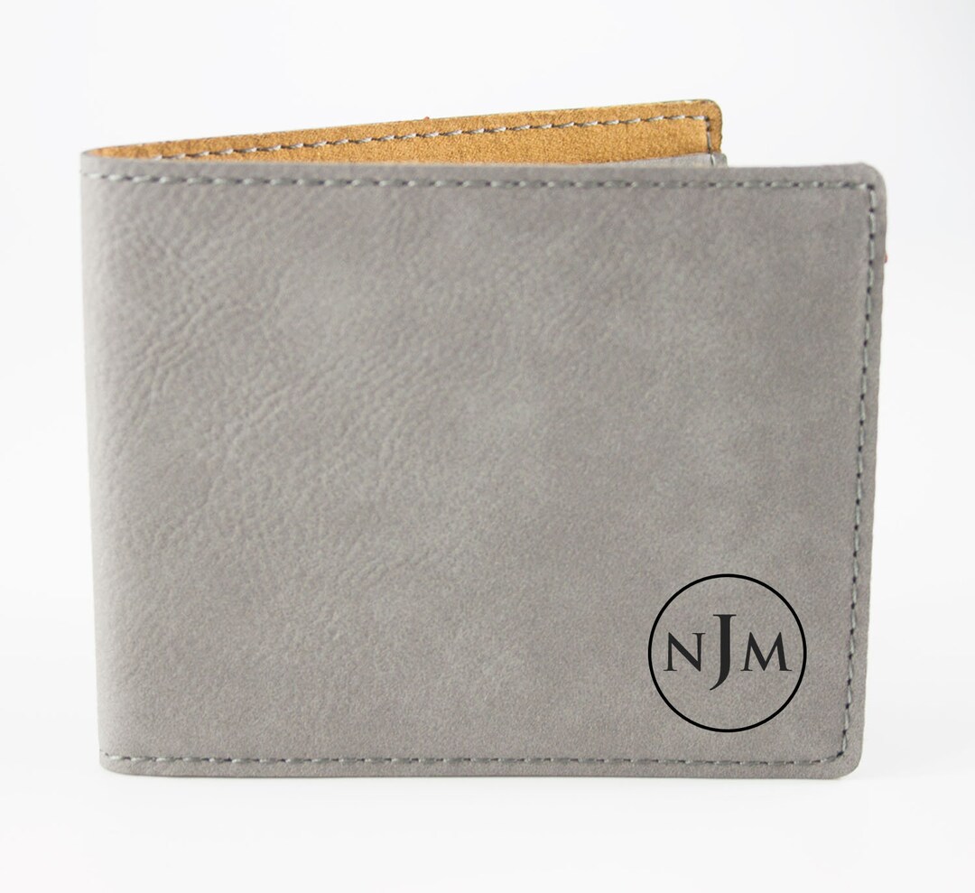 Laser Engraved Monogram Mens Bifold Wallet Groomsmen in - Etsy