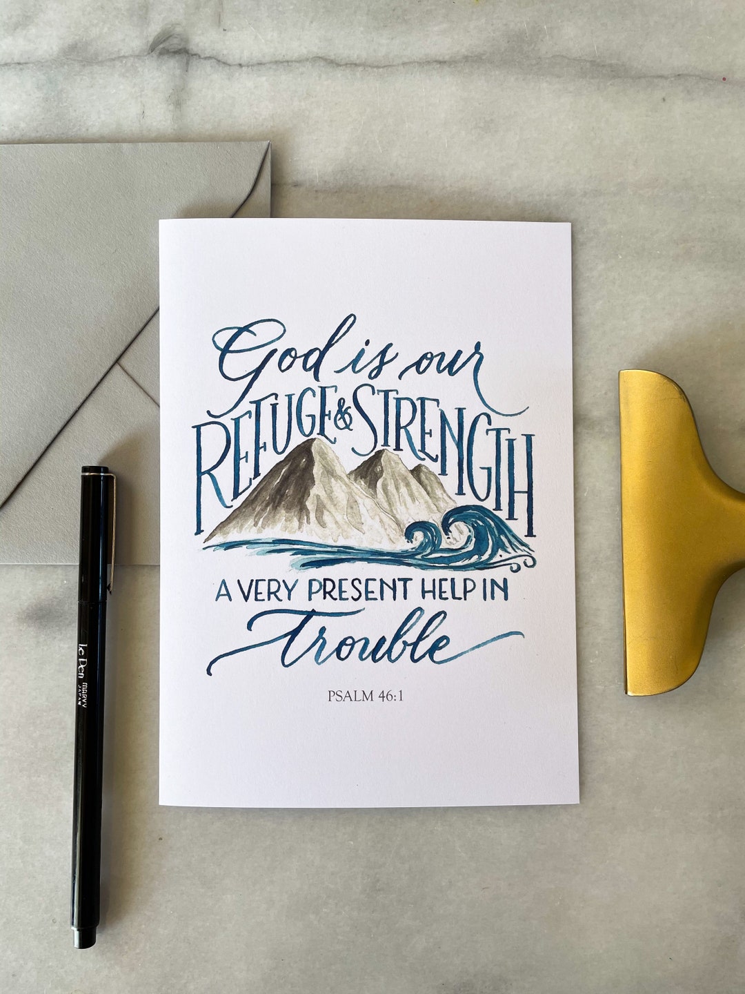 Refuge & Strength Printable Greeting Card - Etsy