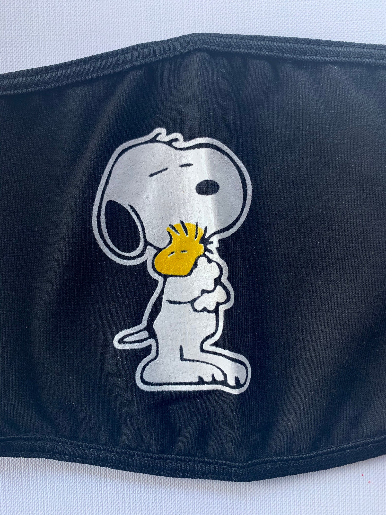 Snoopy Peanuts Face Mask plain black 100% cotton FREE shipping | Etsy