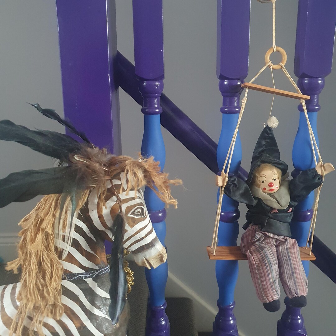 Clown on Swing, Puppet, Antique - Etsy UK