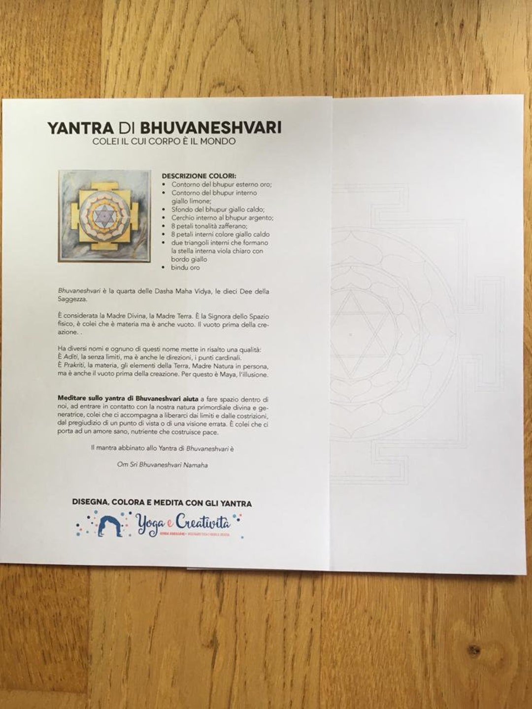 BHUVANESHVARI Yantra • Meditation Adult Coloring Yantra BHUVANESHVARI ...