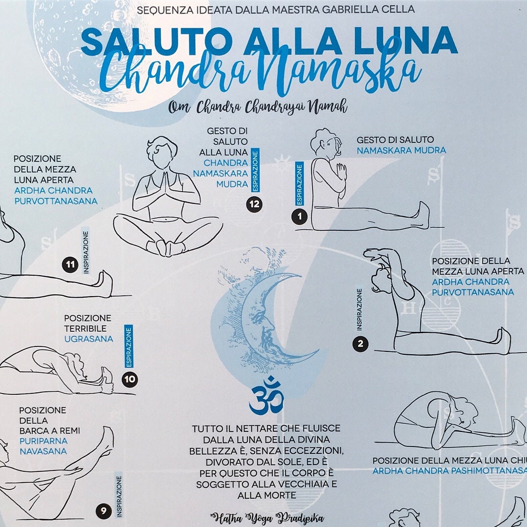 Surya Namaskara & Chandra Namaskara • sun salutation e moon salutation ...