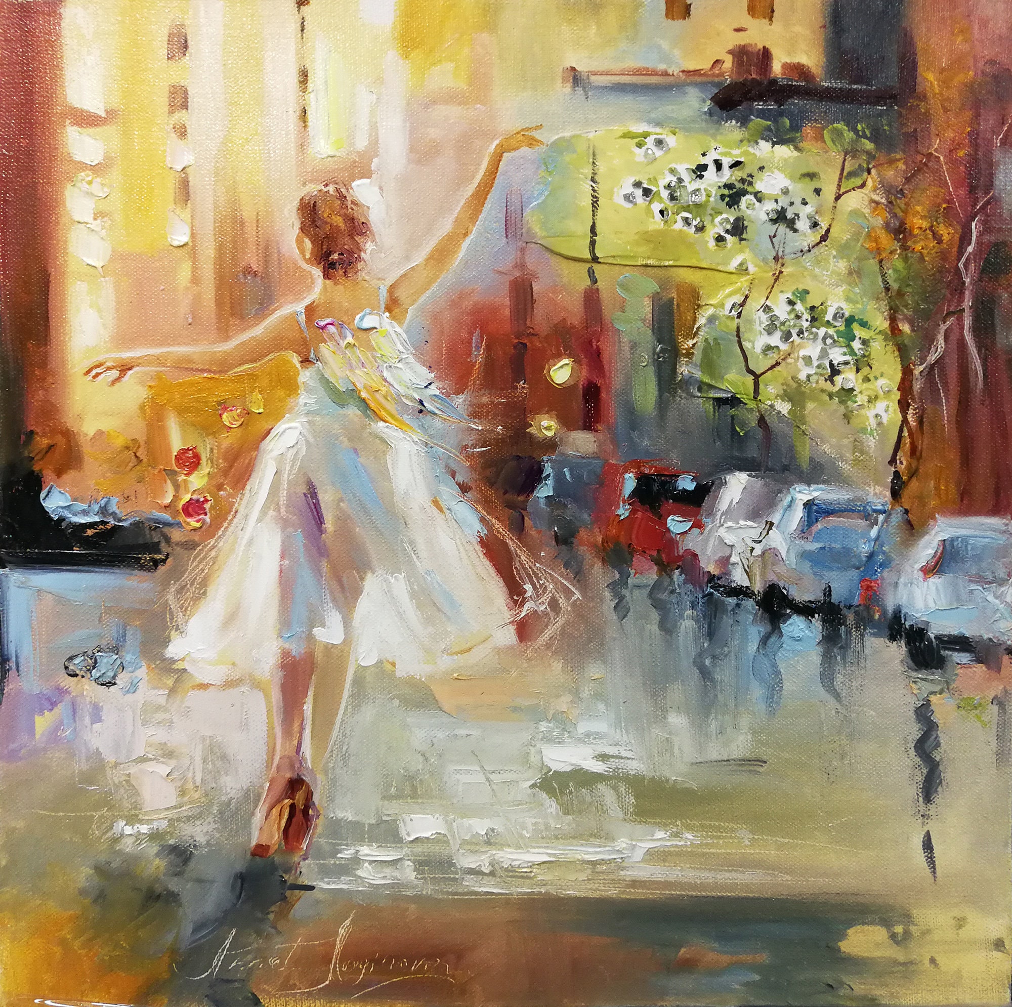 Ballerina oil painting ballet canvas art Ballet painting | Etsy