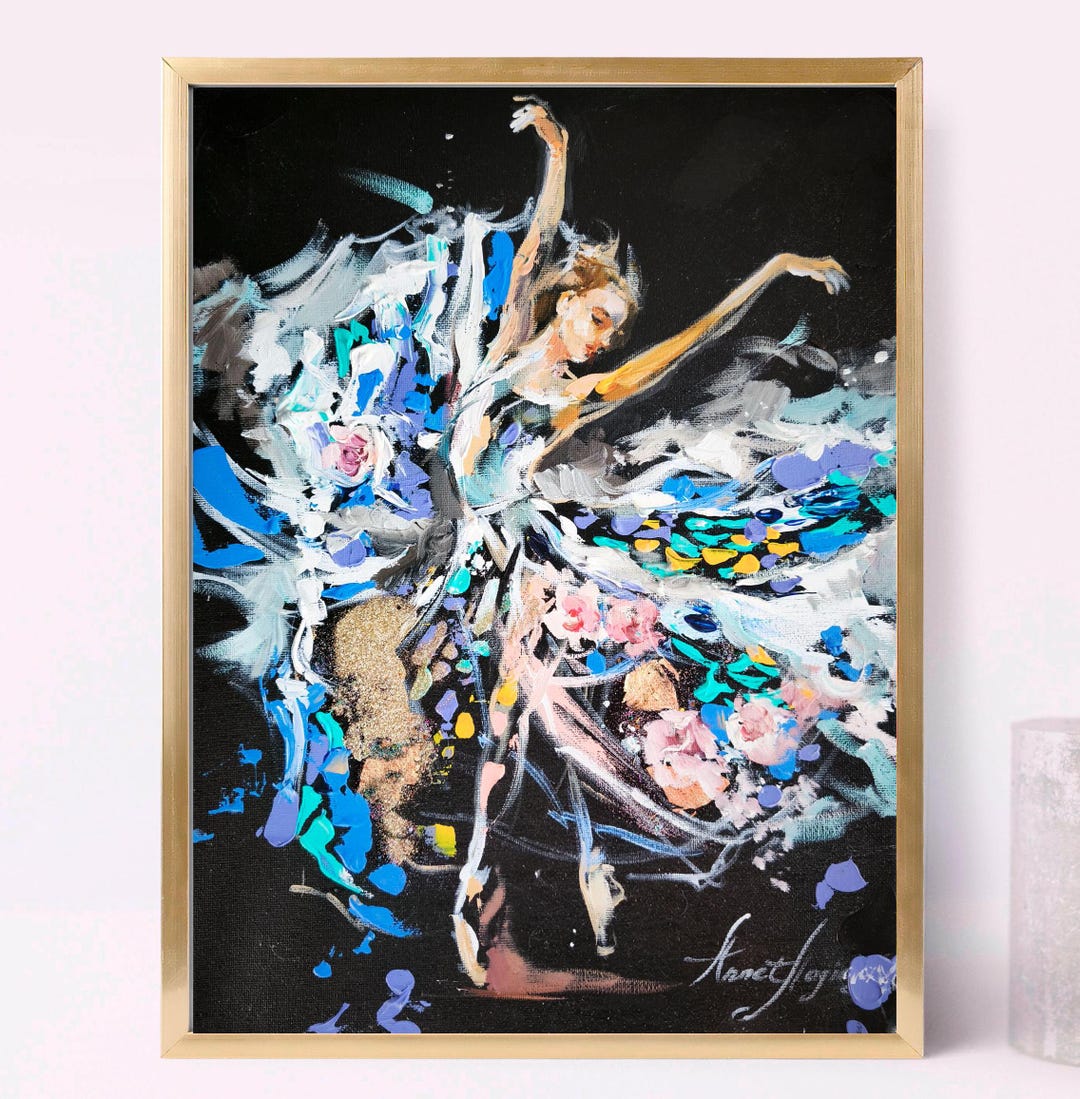 Ballerina Artwork, Modern Dancing Woman, Elegant Ballerina Wall Art ...