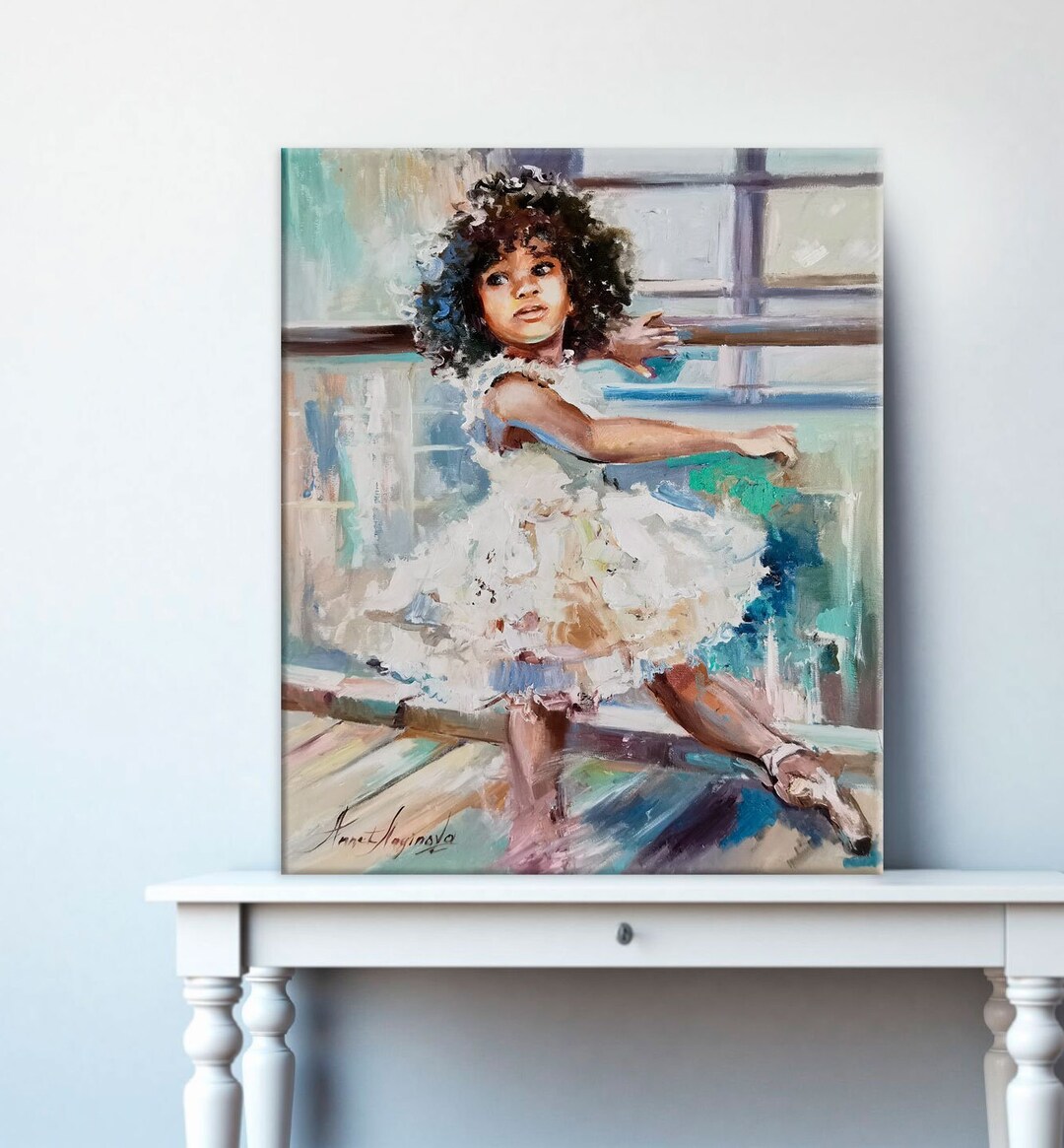 Ballet Print on Canvas, African American Girl Painting, Ballet Print on ...