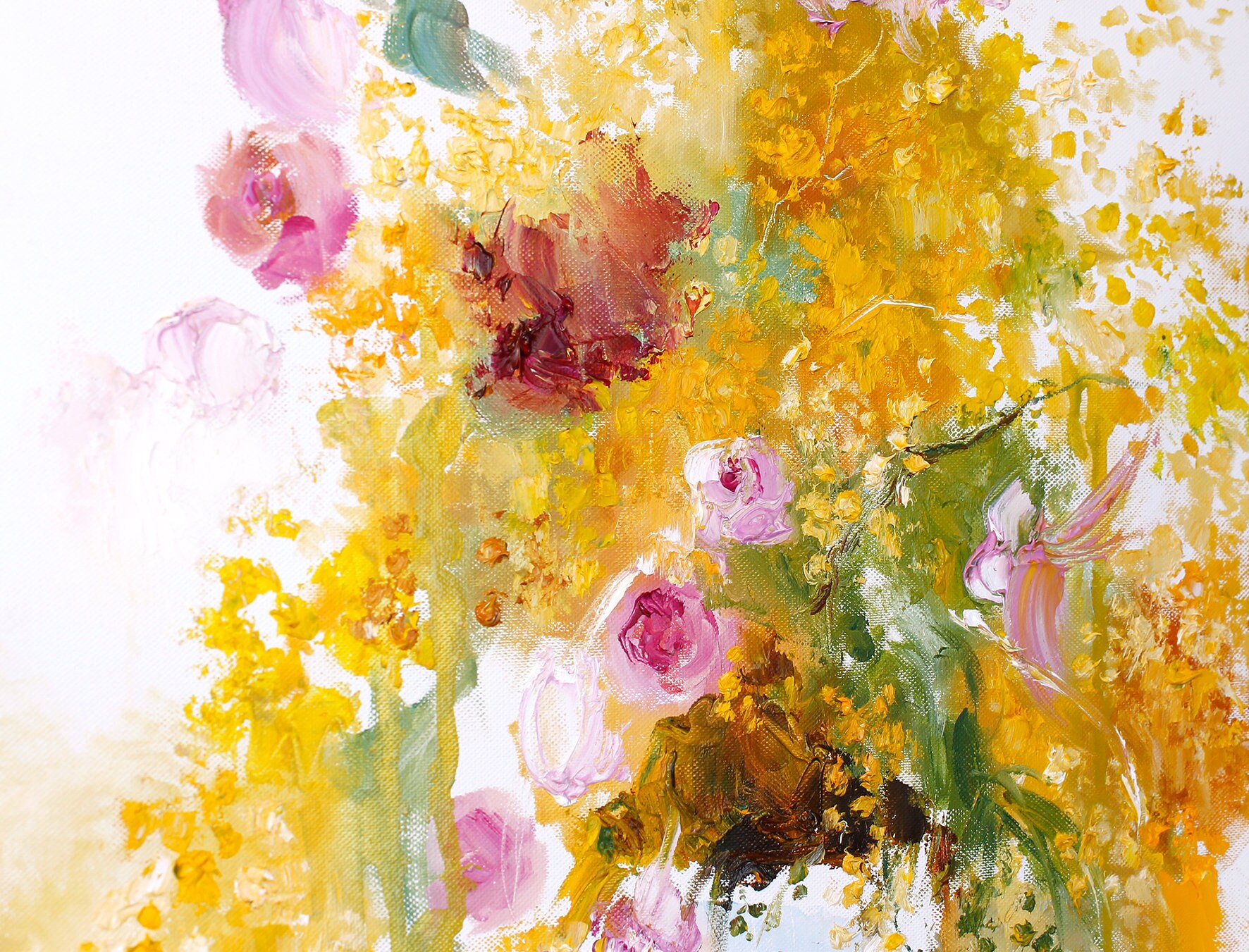Yellow Flowers Custom Painting Contemporary Art Abstract - Etsy