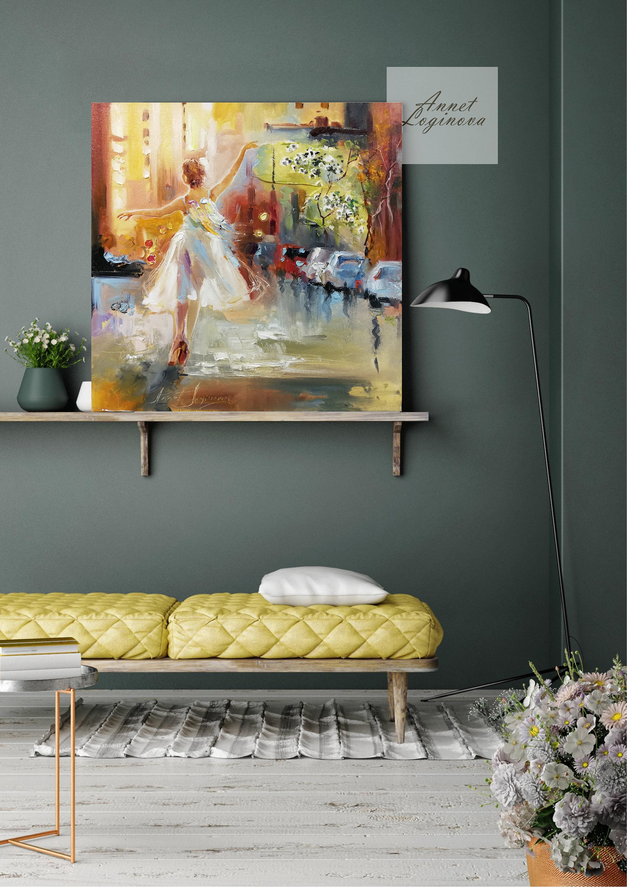 Ballerina oil painting ballet canvas art Ballet painting | Etsy