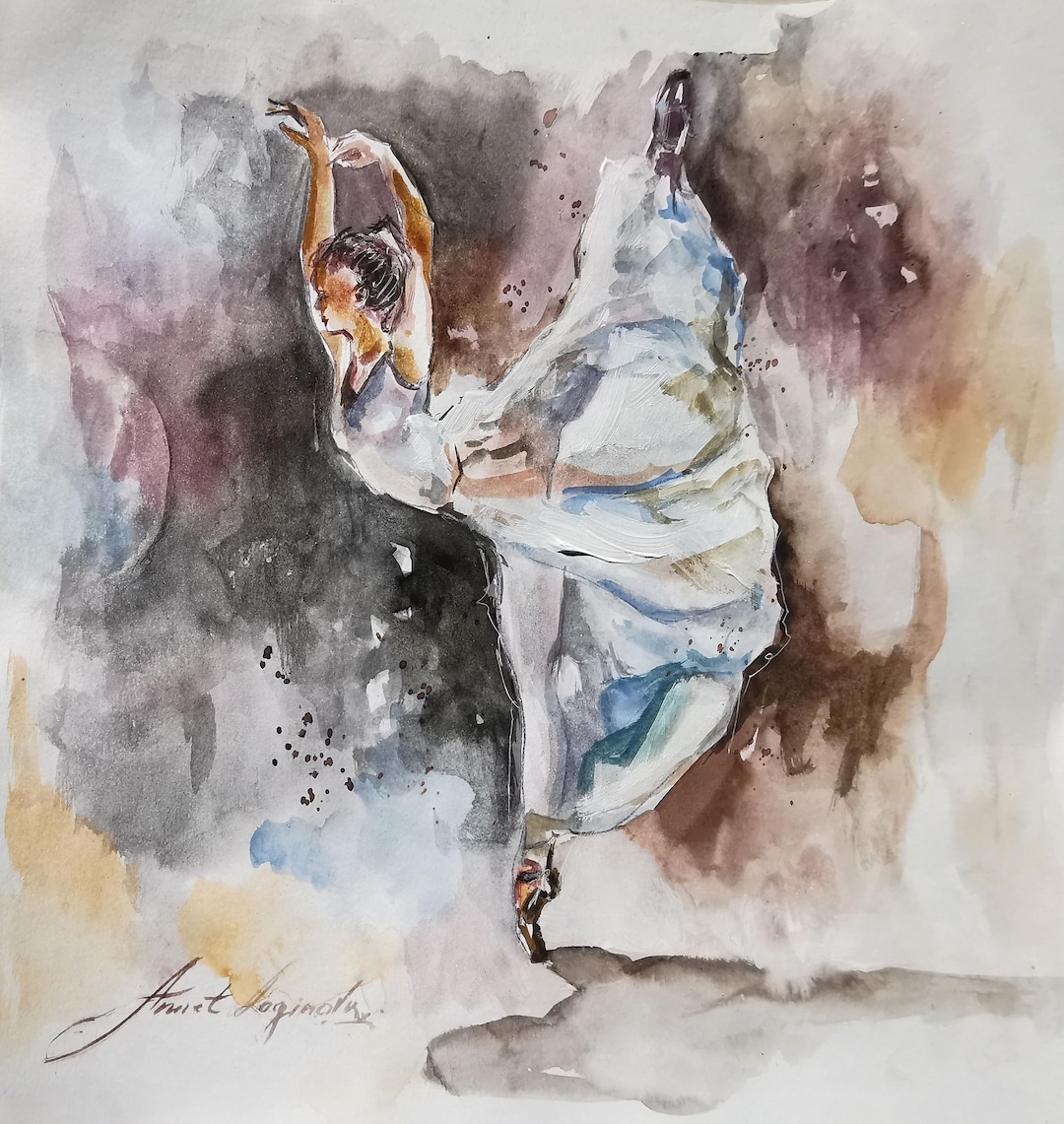 Ballerina Wall Art, Dance Painting, Ballet Painting, Woman Drawing ...