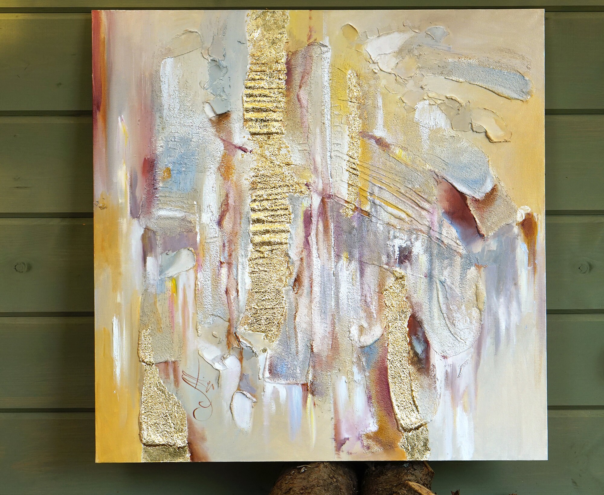 Abstract Gold Foil Art Gold Foil Abstract Artwork Original | Etsy