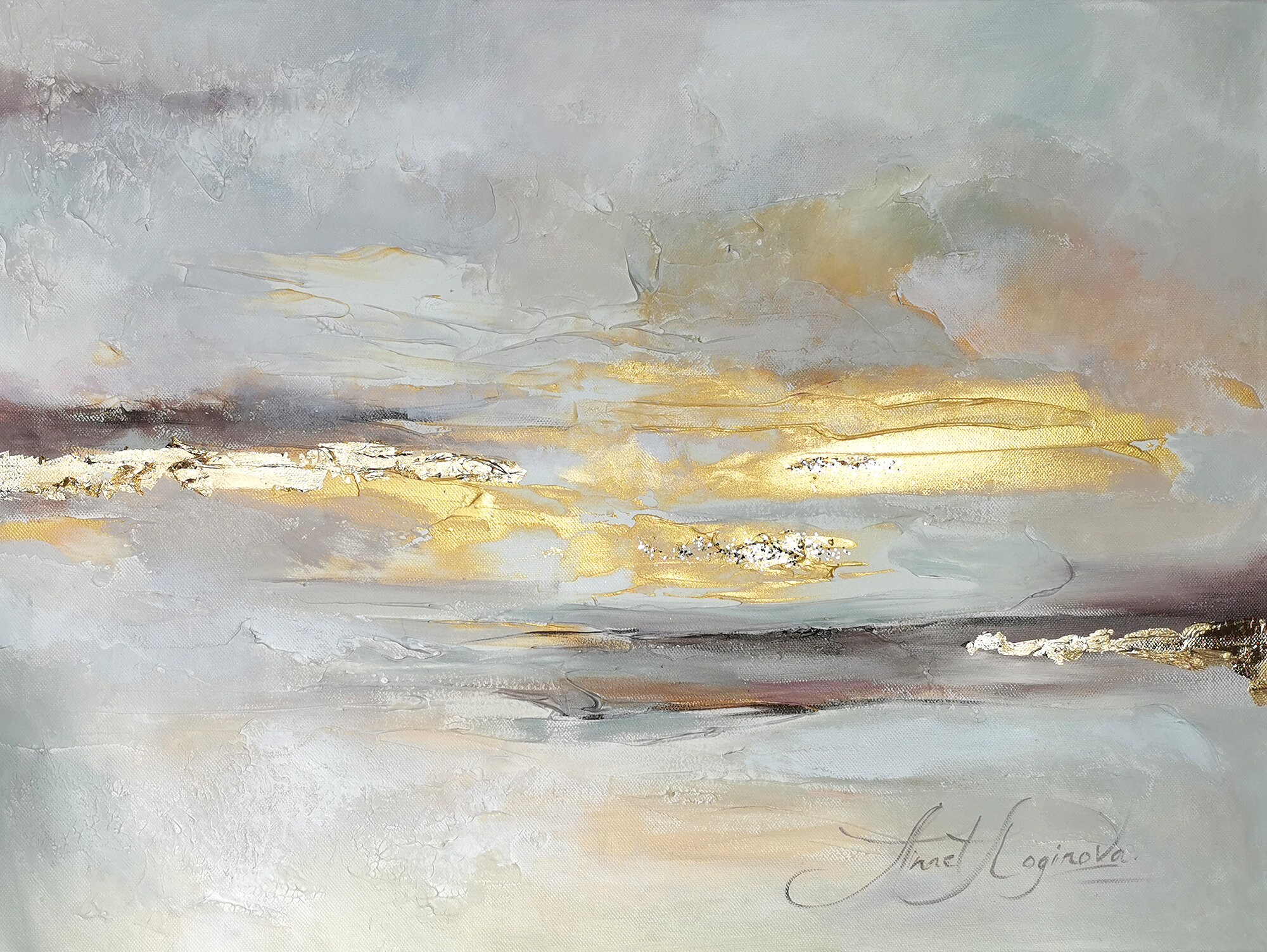 Round Abstract Canvas Art Abstract Wall Art Gold Leaf Wall - Etsy