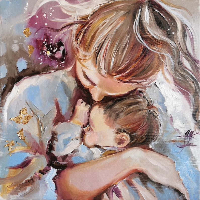 Oil Painting Original, Motherhood Paiting, Baby Painting, Nursery Wall ...
