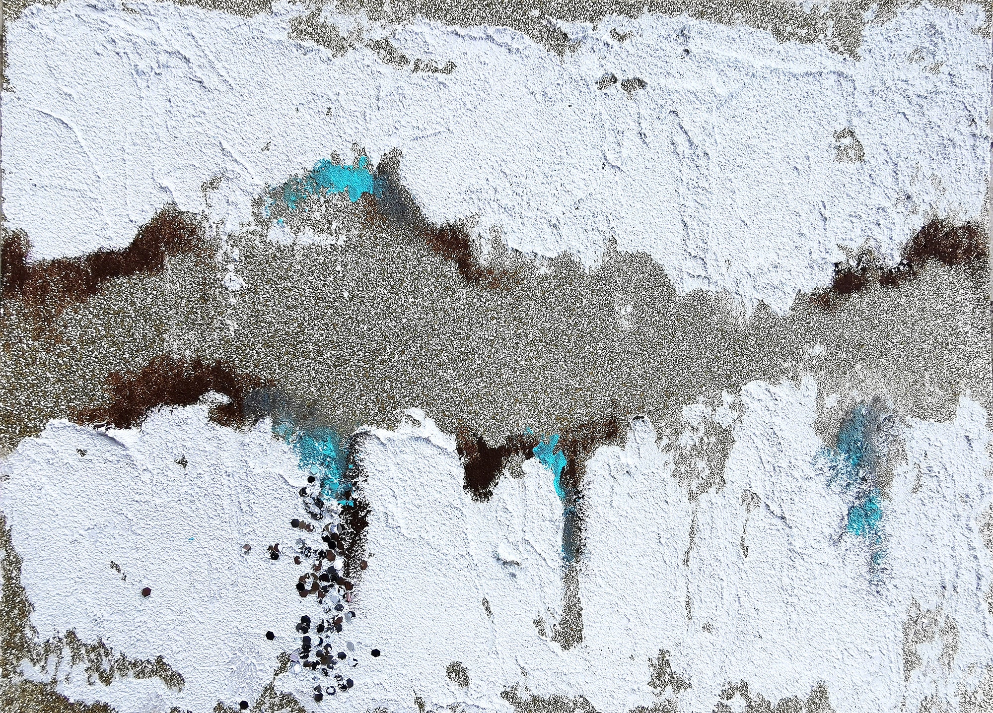 Texture Wall Art Miniature Paining Gold Abstract Painting - Etsy