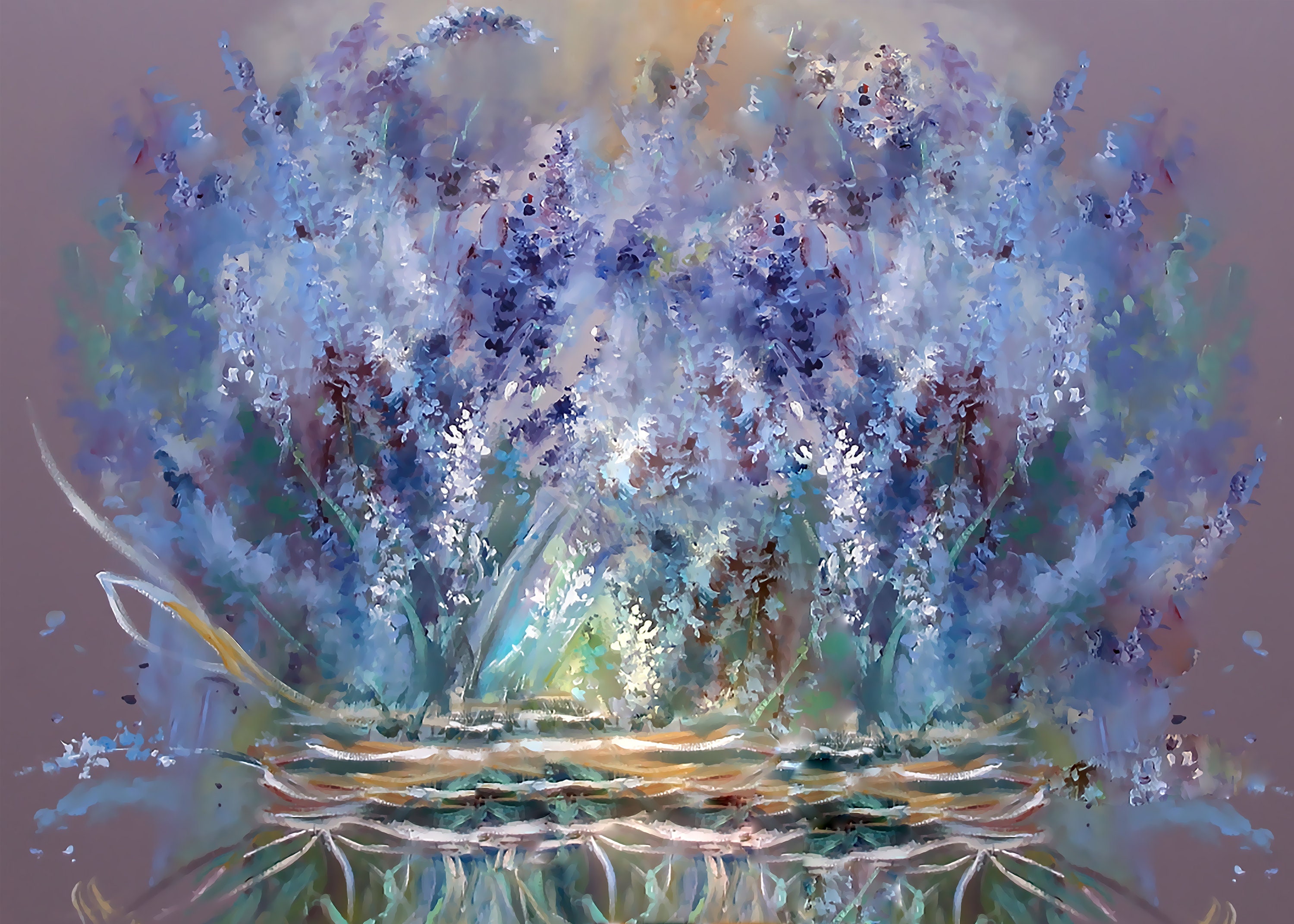 Floral wall art lavender painting extra large wall art | Etsy