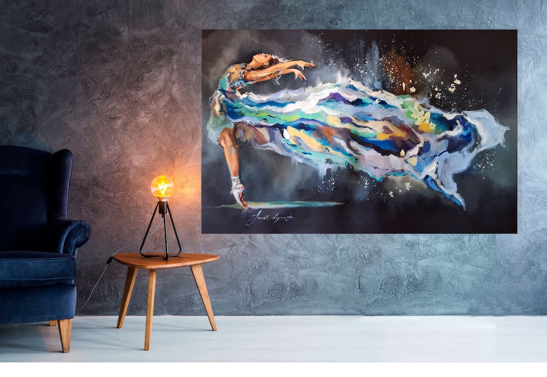 Ballerina Canvas Art, Modern Dancing Woman,modern Ballet Painting ...
