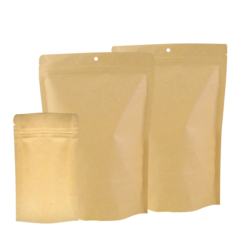 C316317- 100 Kraft Resealable Stand up Style Bags W/inner Silver Lining ...