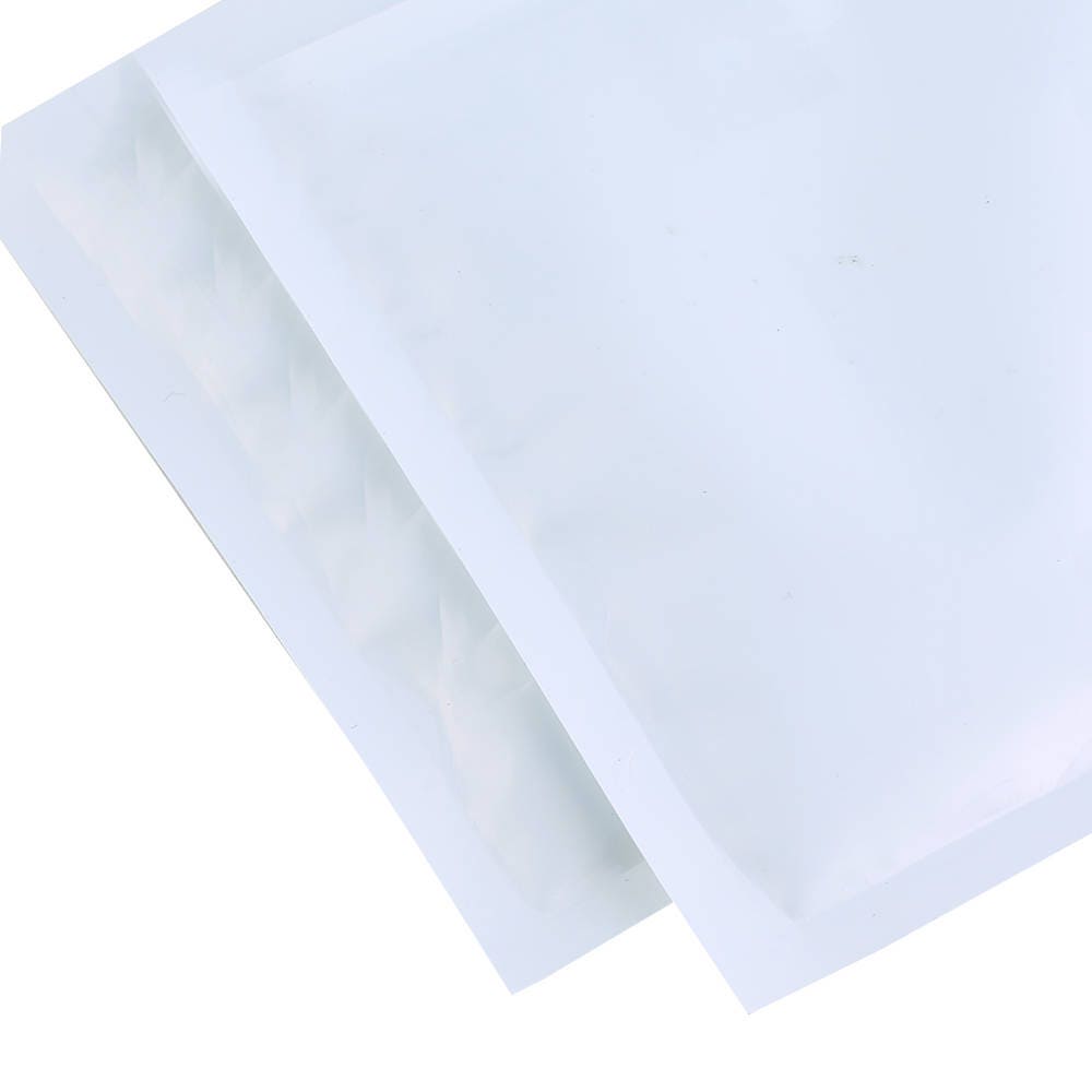 C101- Flat Glossy Clear/white/white Poly Plastic Open Top Bag W/tear ...