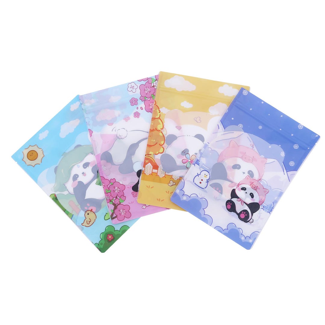 100 Panda-designed Print Resealable Chip Snack Party Goodie Favor ...