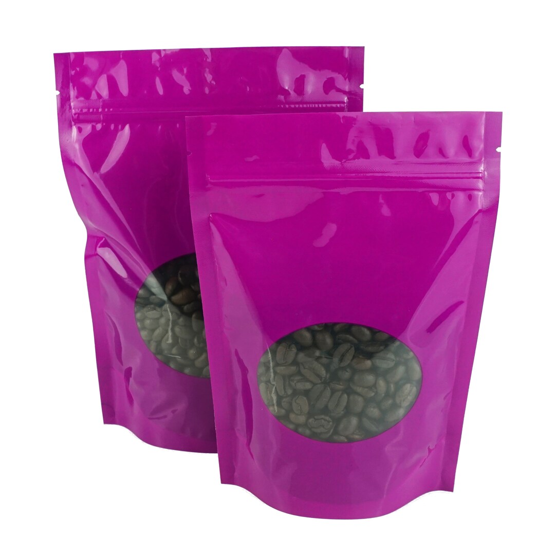 C443-41 - QQ Studio Purple Mylar Coffee Bags With Heat Seal Zipper Lock ...