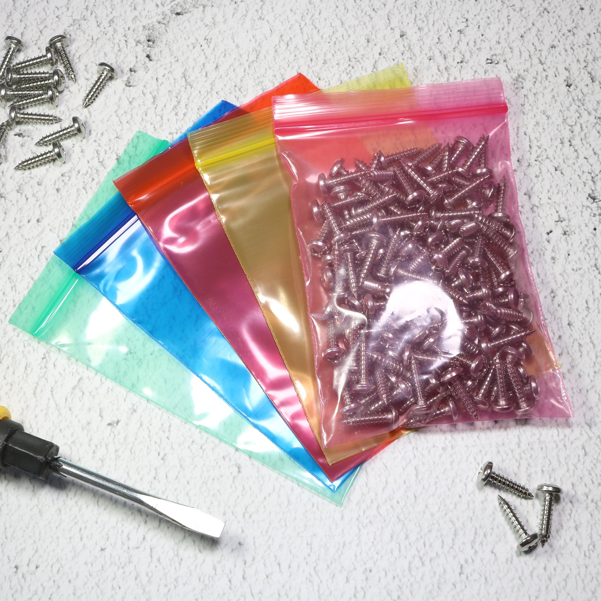 C214 Color See-through Zip Baggies Flat Storage Packaging | Etsy