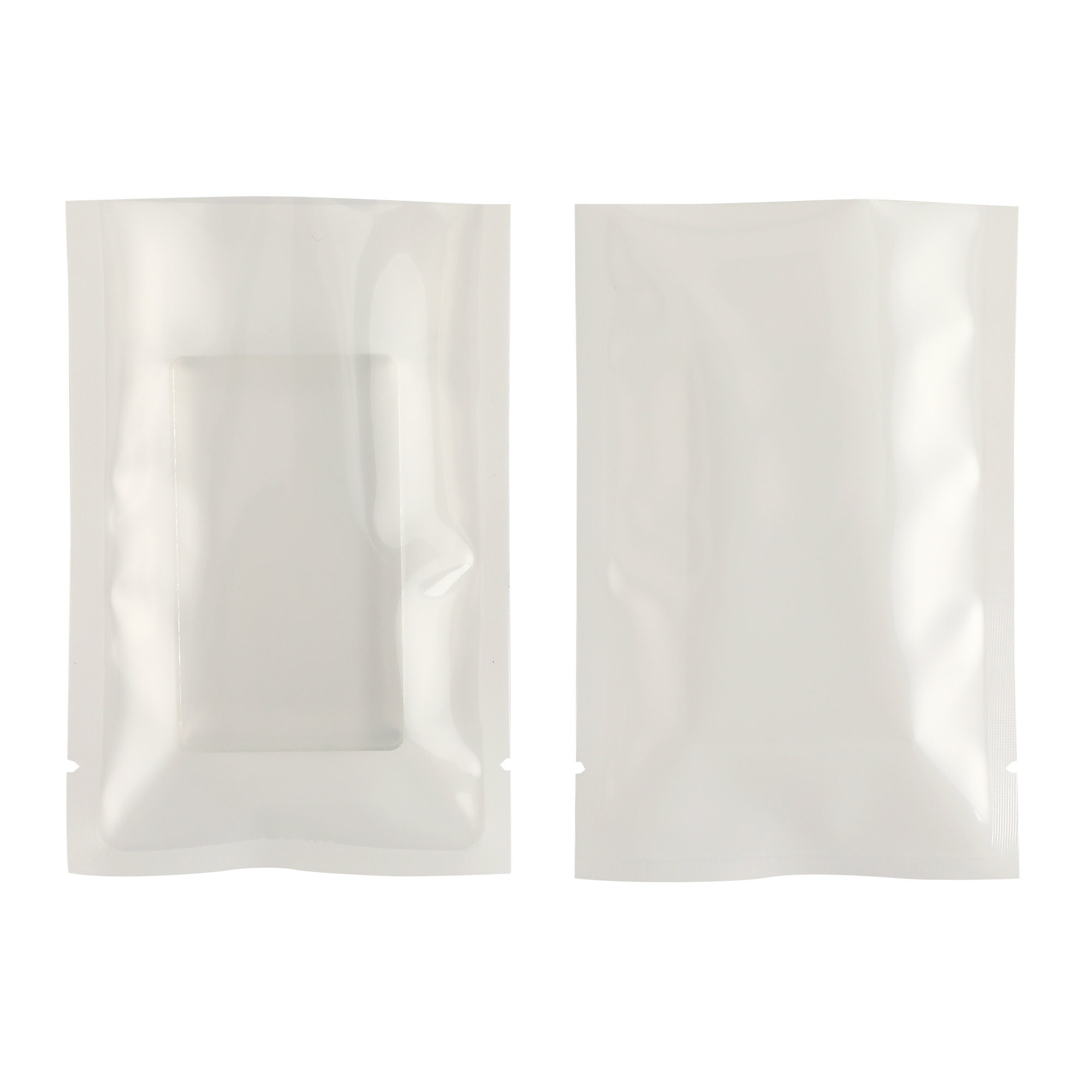1109-1181- Clear and White Plastic Open End Bags Pouches Snack Pack ...