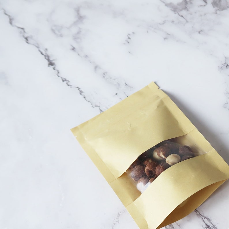 C318 Brown Kraft Paper Resealable Zipper Seal Stand up Bags - Etsy