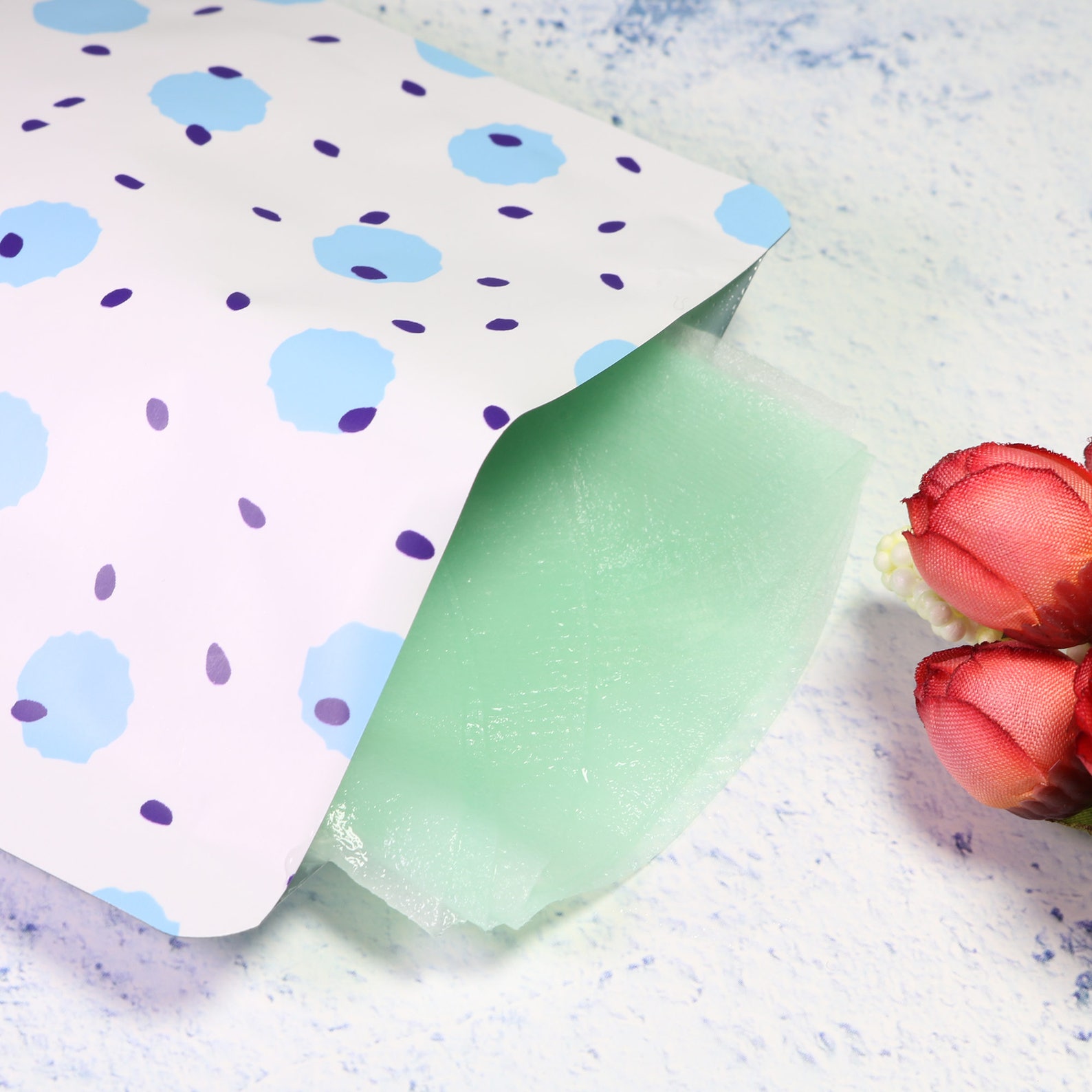 C113+114 White Aluminum Foil Open Top Facial Beauty Sampling Pouch With ...