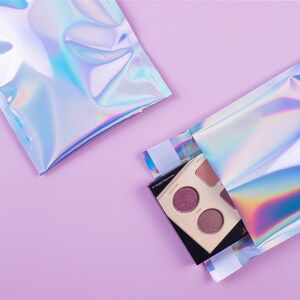 C162- Shiny Silver Holographic Packaging Self-adhesive Shipping Mailer ...