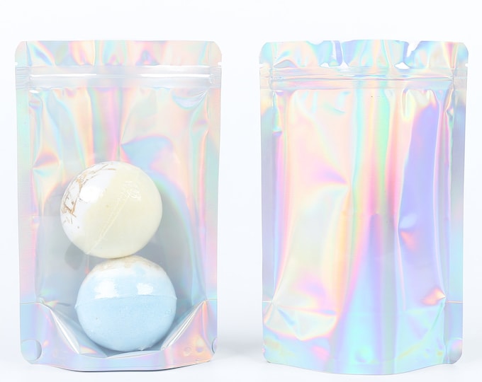 Custom Holographic Color Bags, Personalized Clear Food Storage Bags ...